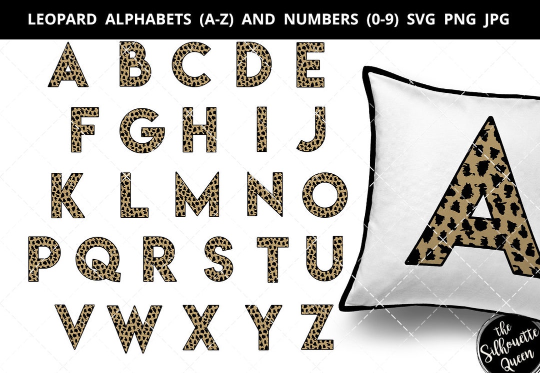 Leopard Alphabet A-z Svg, Leopard Number 0-9 Svg, Alphabet Clipart ...