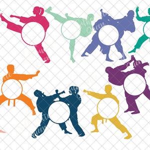 Karate Svg Karate Monogram, Circle Frames, Cuttable Design, Cut Files ...