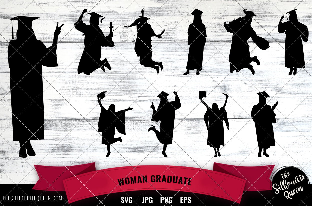 Woman Graduate Silhouette | University Student Celebration Vector ...