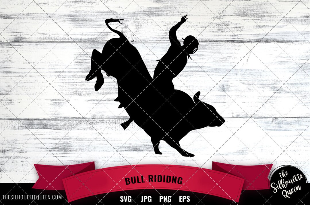 Bull Riding Svg File, Rodeo Cowboy Western Svg Cut File, Silhouette ...