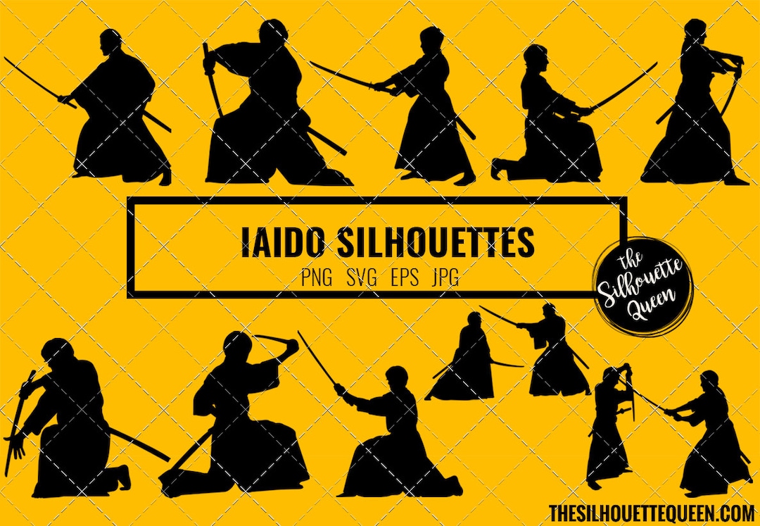 Iaido Silhouette, Iaido Sword Clipart, Iaido Sports Vector, Svg, Png ...