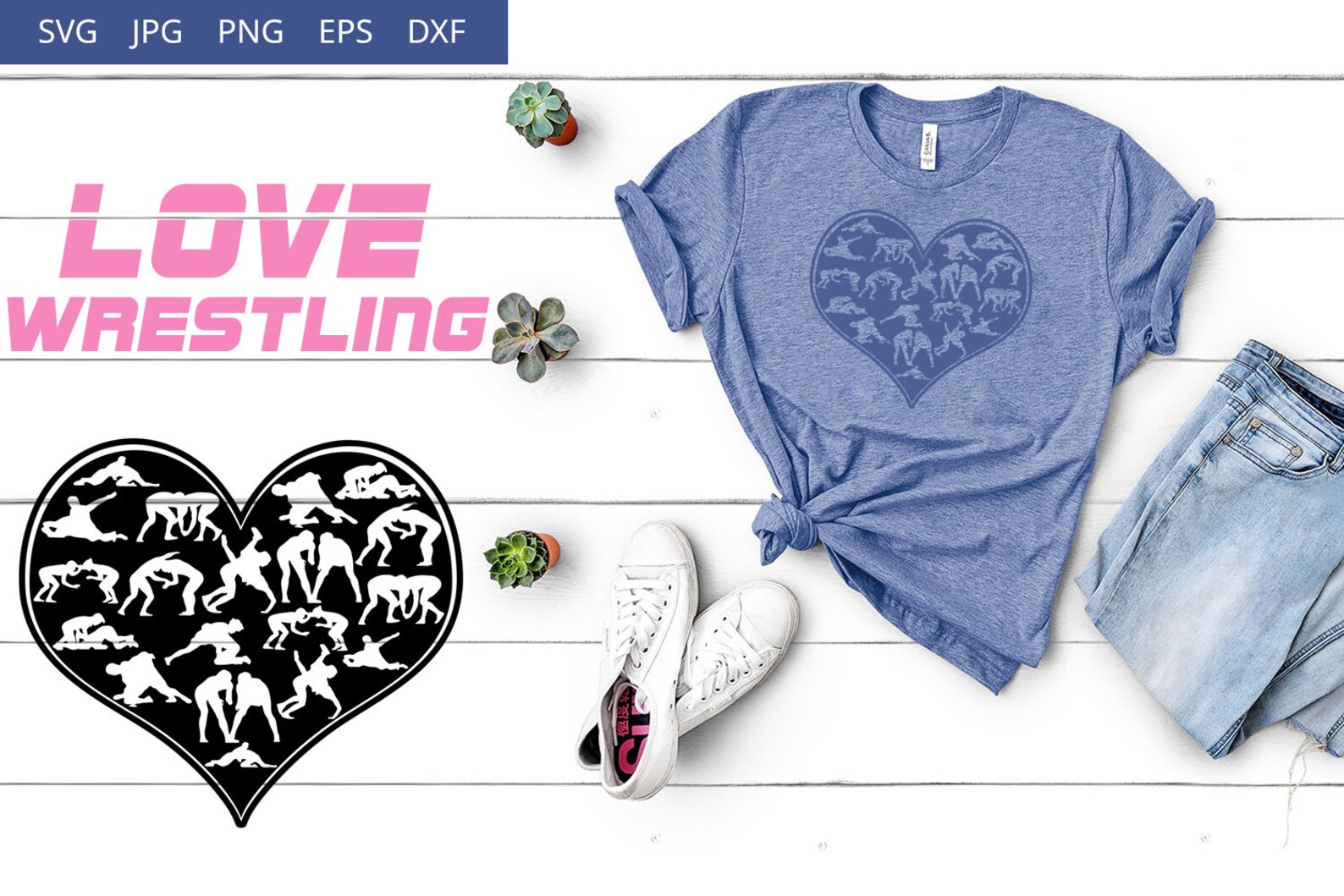 Wrestling Women Love SVG Cut File Design Silhouette Cricut - Etsy