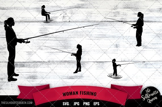 Woman fishing svg girl fishing svg fisherman svg women | Etsy