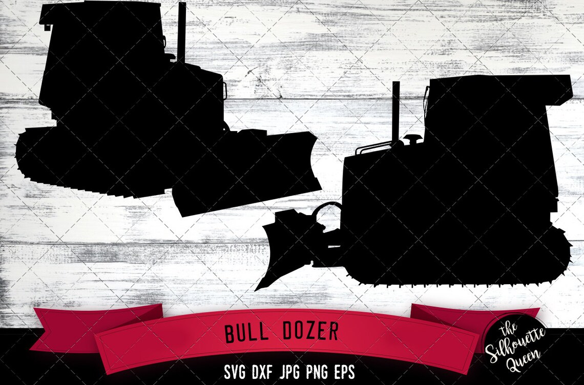 Bull Dozer Svg, Cricut Files, Silhouette Studio Vector Design, Cut File ...