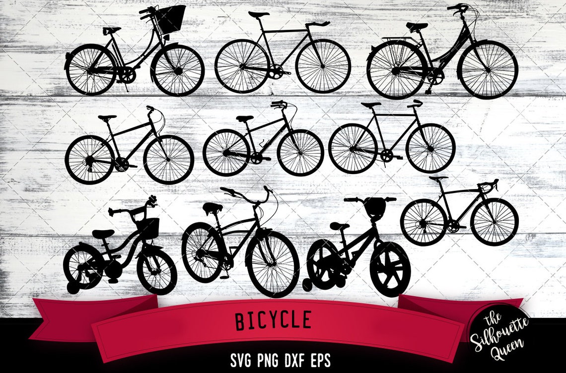 Bicycle Svg File, Svg Cut File, Silhouette Studio, Cricut Design Space ...