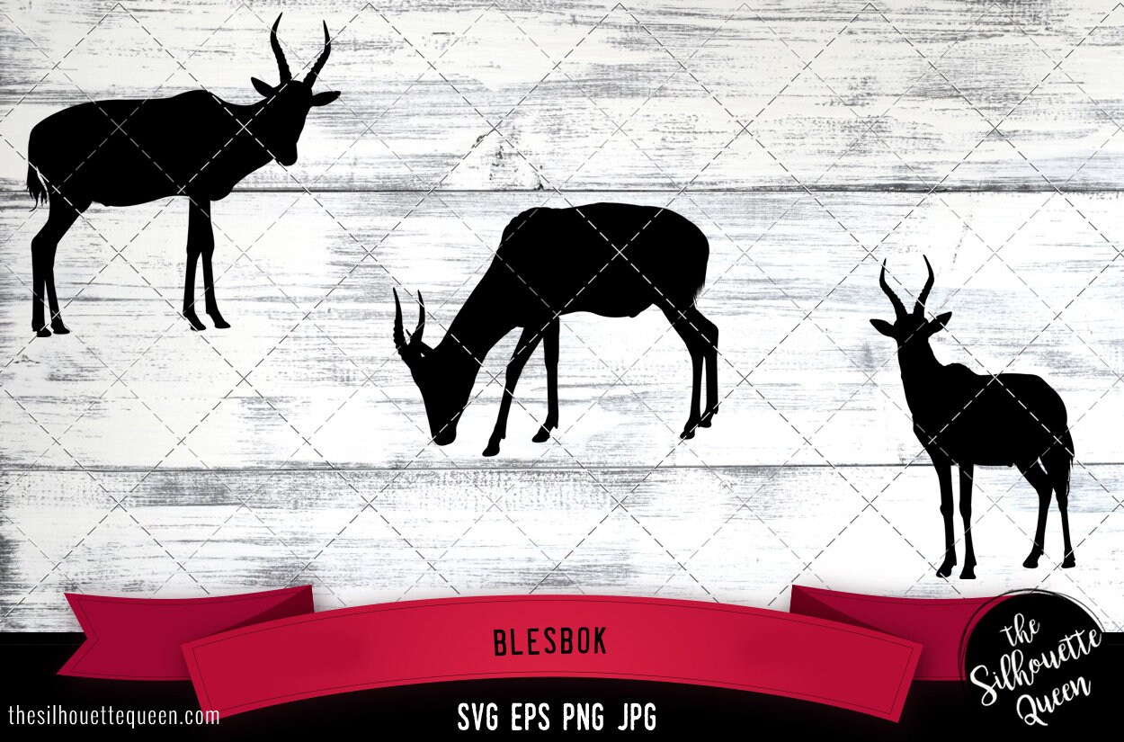Blesbok Silhouette Vector | Blesbok SVG | Clipart | Graphic | Cutting ...