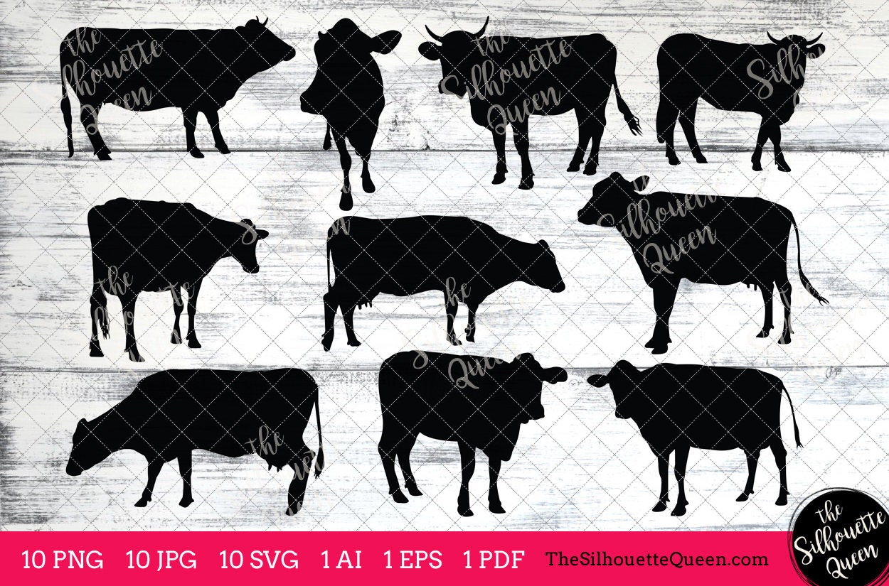 Cow Svg Cow Monogram Cow Svg File Cow Cuttable Cow Svg - Etsy