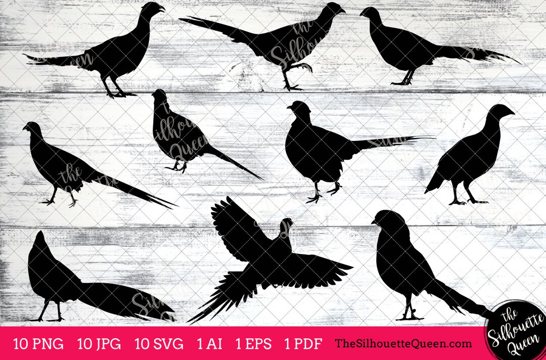 Pheasant Bird SVG Files Bundle, Flying Bird SVG, Sitting Bird SVG ...