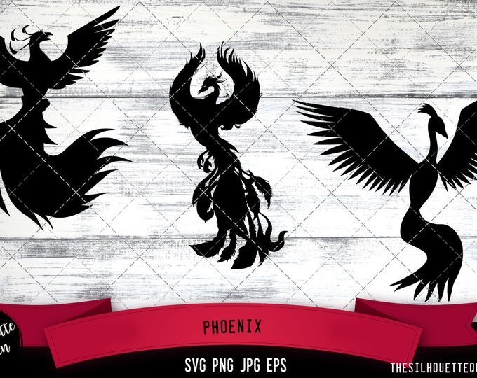Phoenix SVG, Phoenix Vector, Silhouette, Cricut File, Clipart, Cuttable ...