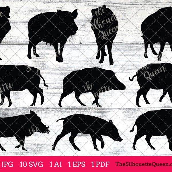 Wild Boar Silhouette - Etsy