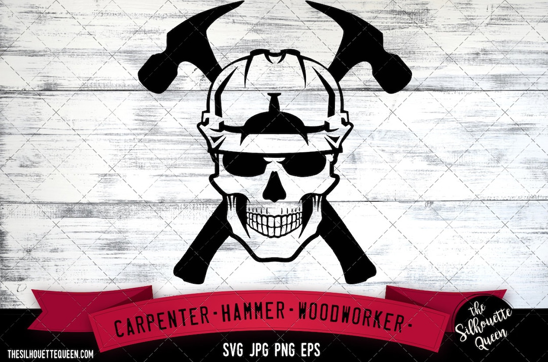 Carpenter Skull With Hard Hat SVG File, Woodworker Svg,carpentry Svg ...