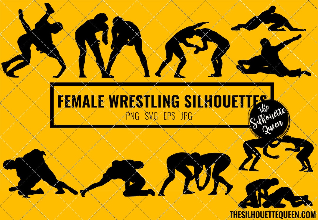 Woman Wrestling Silhouette, Female Wrestling Clipart, Girl Wrestling ...