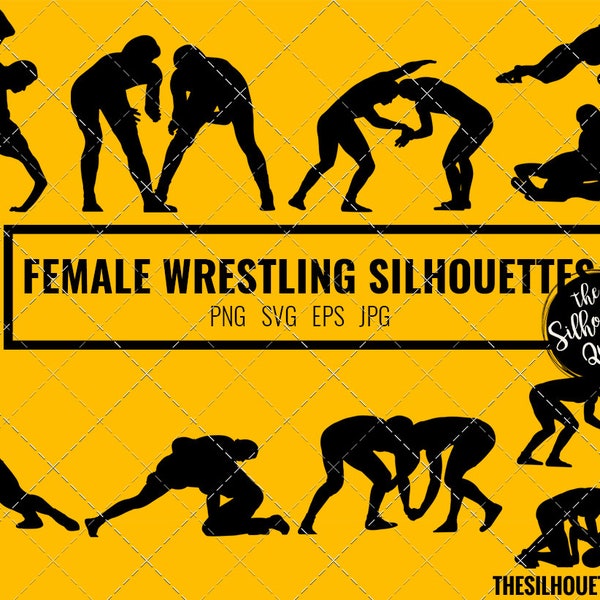 Girl Wrestling Clipart - Etsy
