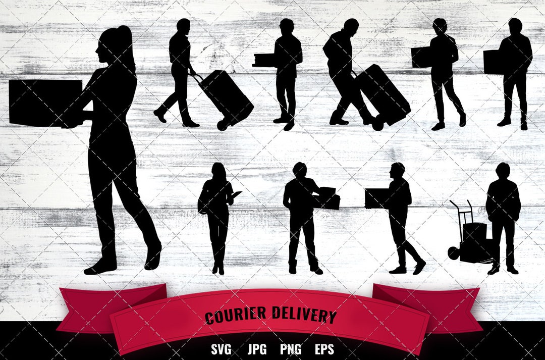 Courier Delivery Svg Parcel Delivery Guy Postal Service - Etsy