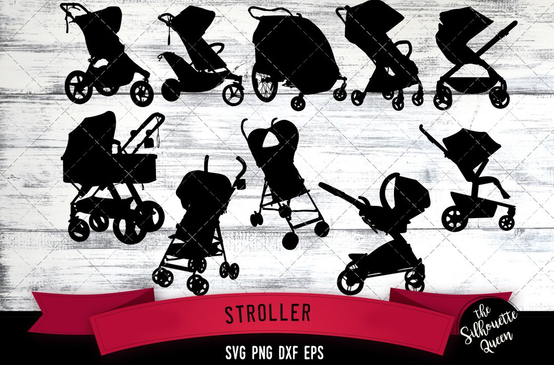 Stroller Svg File, Pram Svg Cut File, Silhouette Studio, Cricut Design ...
