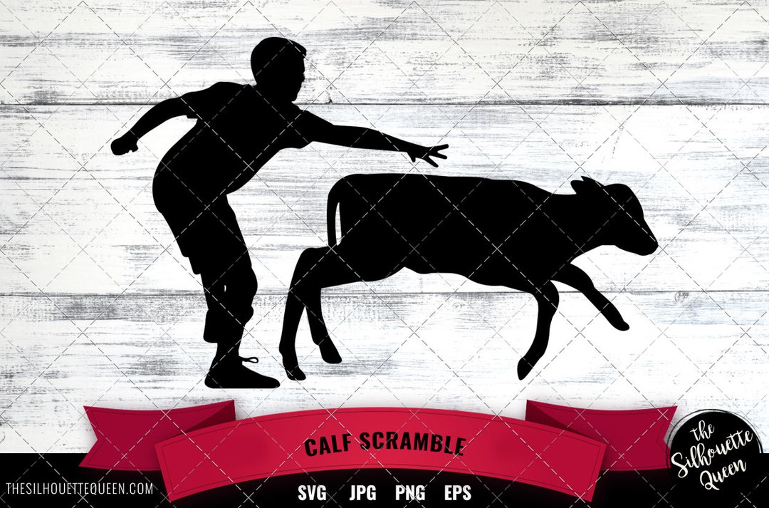 Calf Scramble Svg File, Rodeo Cowboy Western Svg Cut File, Silhouette ...