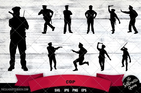 Cop svg file police svg cut file silhouette studio cricut | Etsy
