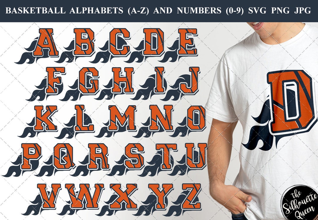 Basketball Alphabet A-z, Basketball Number 0-9, Alphabet Clipart ...