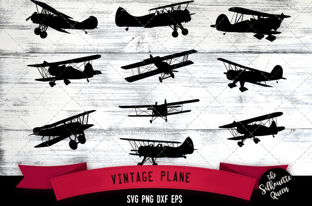 Vintage Plane Svg File, Aircraft Airplane Svg Cut File, Silhouette ...