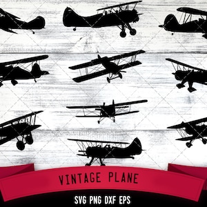Vintage Plane Svg File, Aircraft Airplane Svg Cut File, Silhouette ...