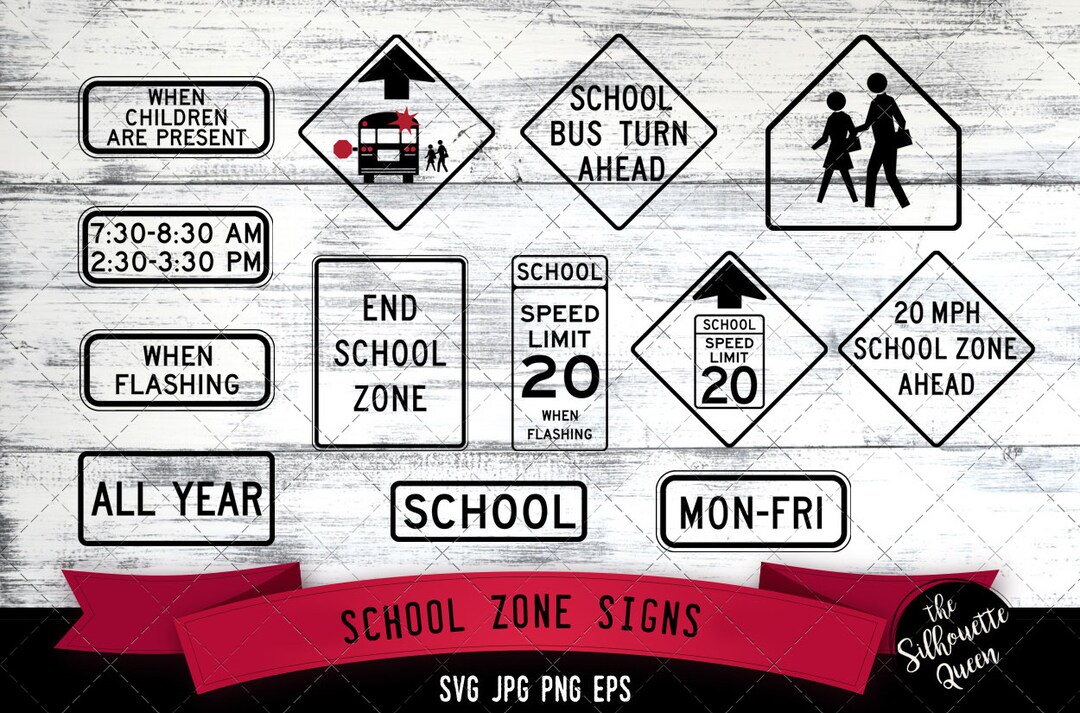 School Zone Signs Icon SVG -vector Symbol Commercial & Personal Use ...