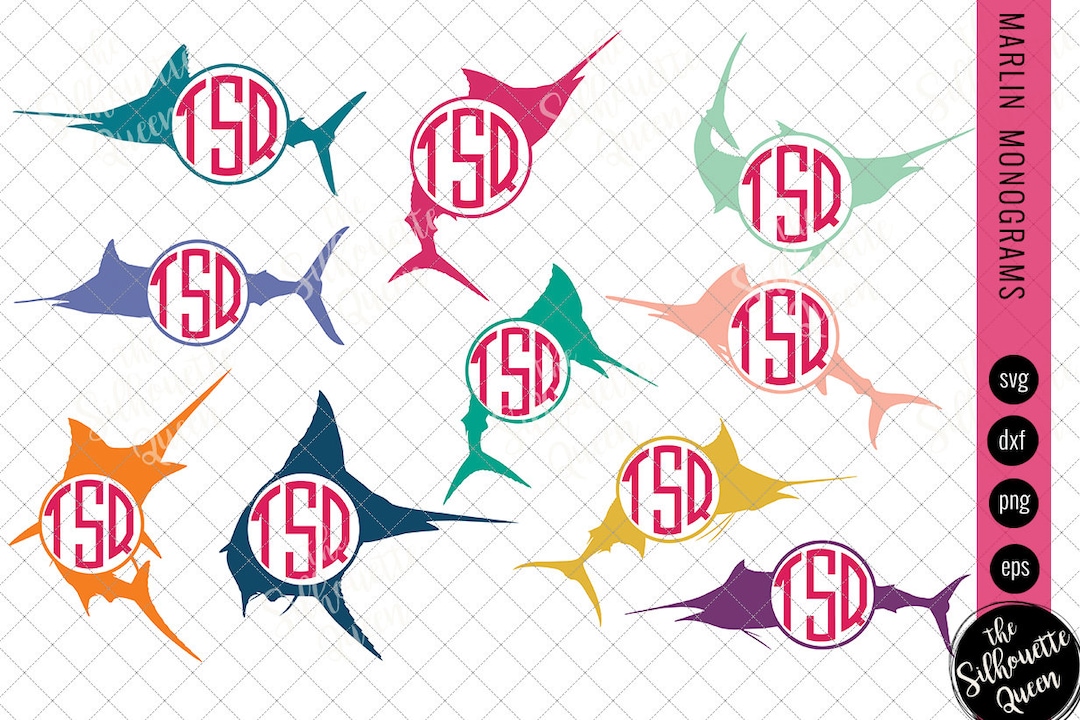 Marlin Svg, Monogram Svg, Circle Frames, Cuttable Design, Cut Files ...
