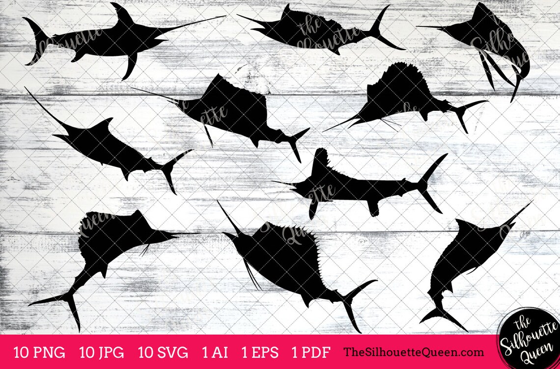 Fishing SVG Sailfish Fish SVG Sailfish Fish Cut File for - Etsy