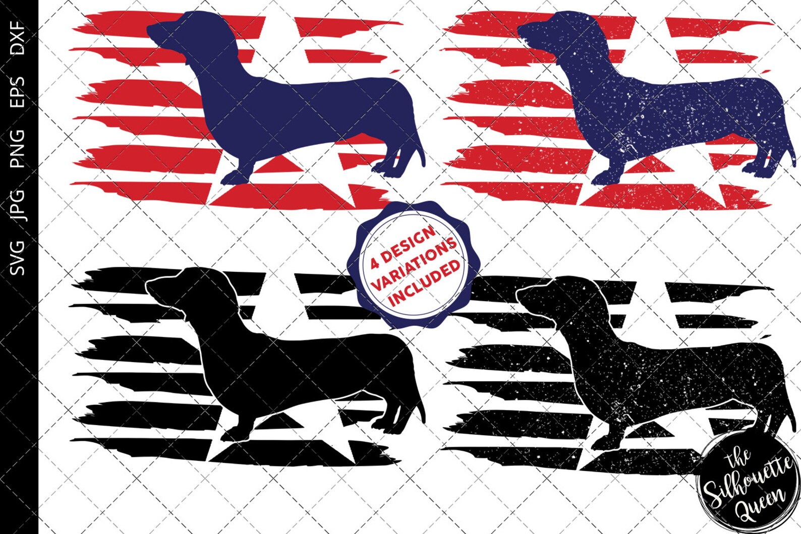 Dachshund Dog Flag Svg Dog Svg American Flag Fourth of - Etsy