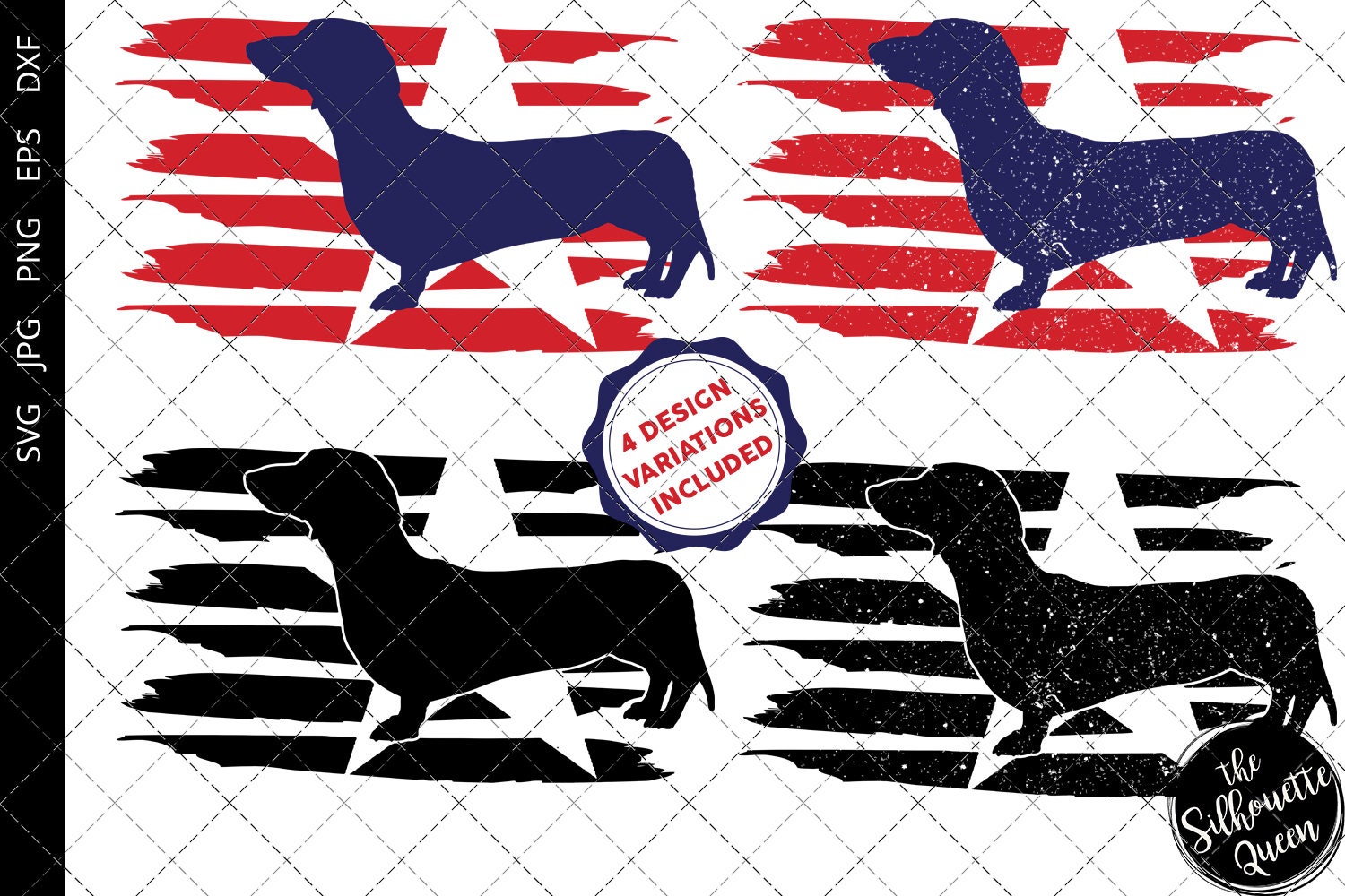 Dachshund Dog Flag Svg Dog Svg American Flag Fourth of - Etsy