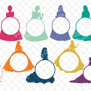 Princess Svg, Princess Monogram, Circle Frames, Cuttable Design, Cut ...