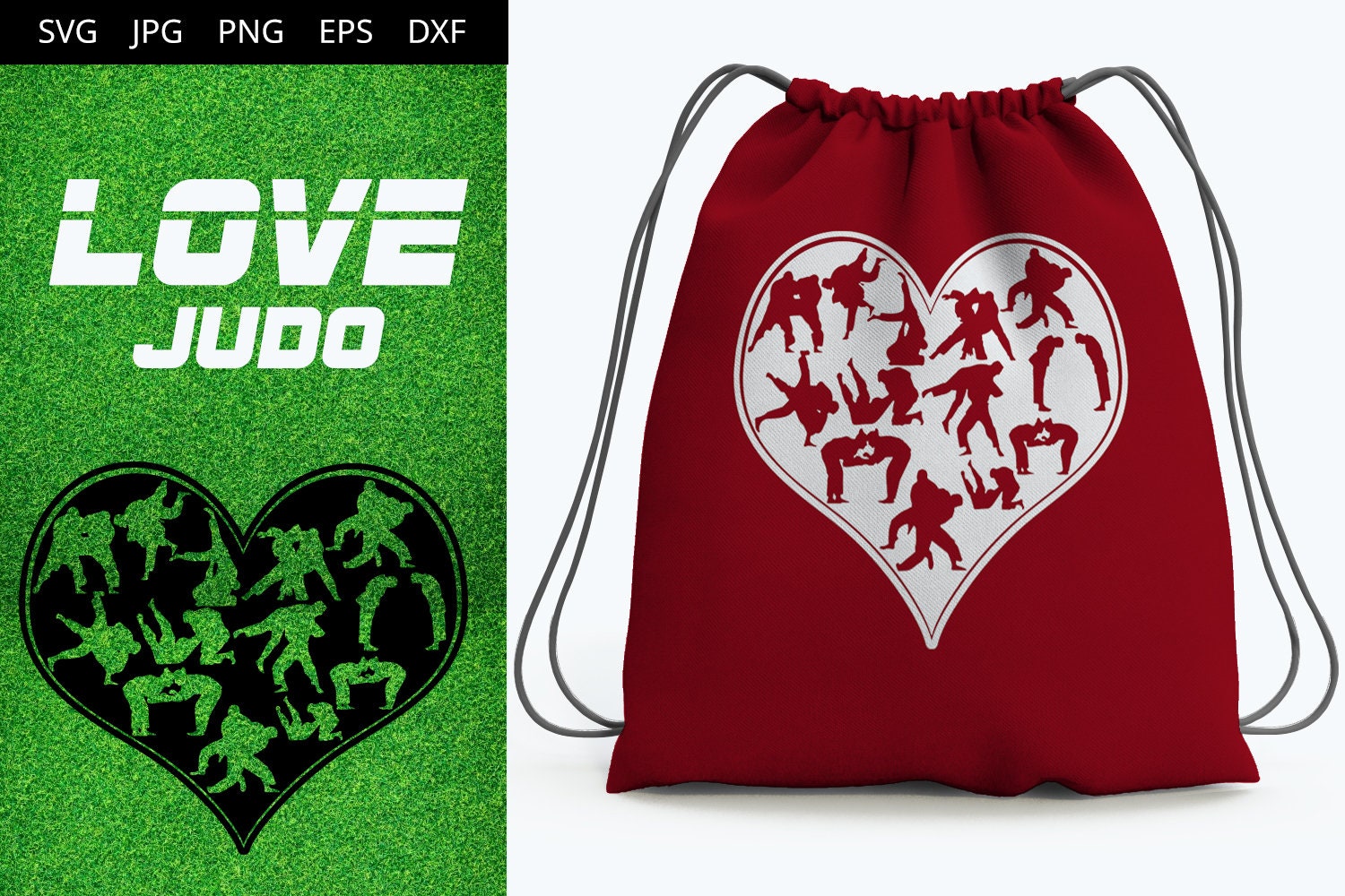 Judo Love SVG Cut File Design Silhouette Cricut Heart Judo - Etsy