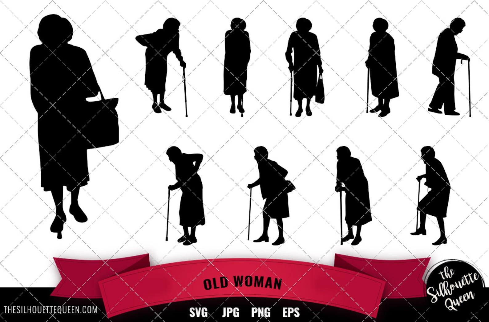Old Woman Silhouette Old Woman Clipart SVG Schnittdatei - Etsy Schweiz