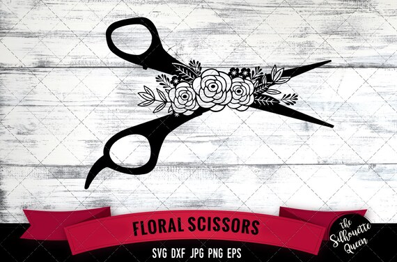 Scissors SVG File Cute Cut File Floral Scissors With - Etsy Finland