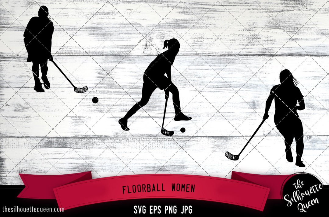 Floorball Women Silhouette Vector | Floorball Women SVG | Clipart ...