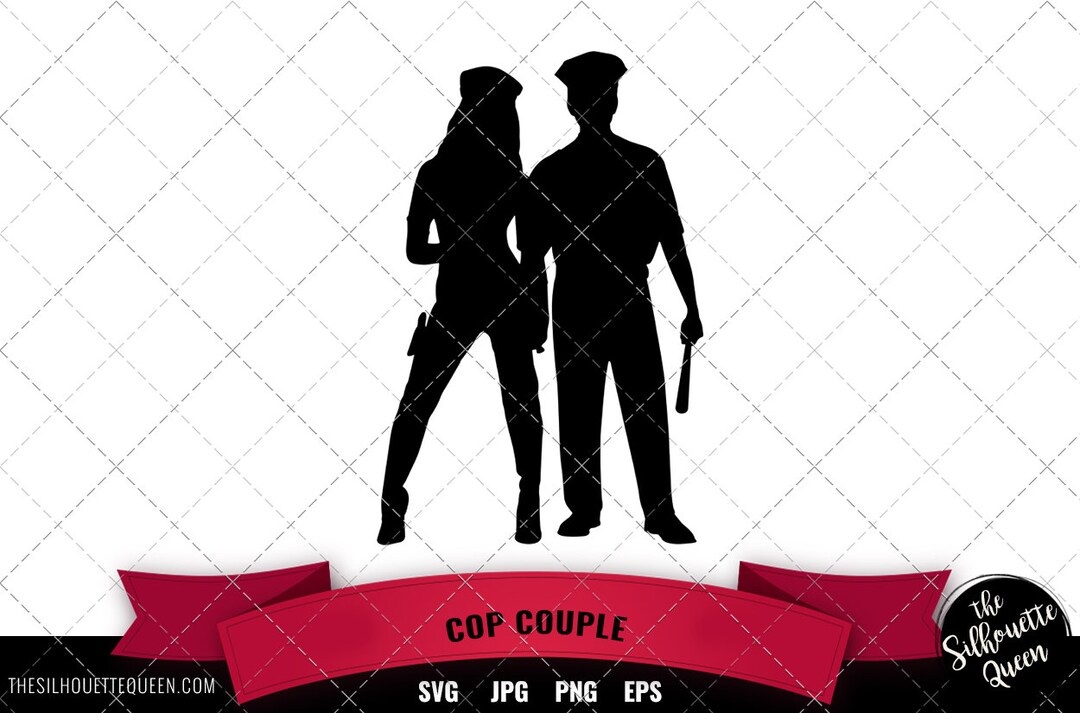 Cop Couple Svg File, Svg Cut File, Silhouette Studio, Cricut Design ...