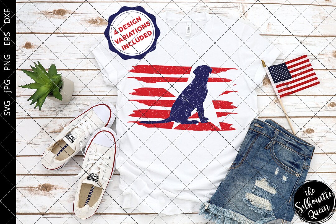 Labrador Retriever Dog Flag Svg ,pet Svg, American Flag, Fourth of July ...