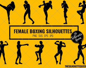 Female Boxing Svg - Etsy
