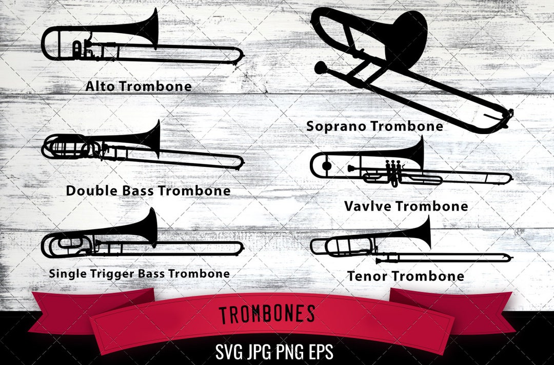 Trombone SVG, Musical Instrument SVG, Logo - Digital Download With ...