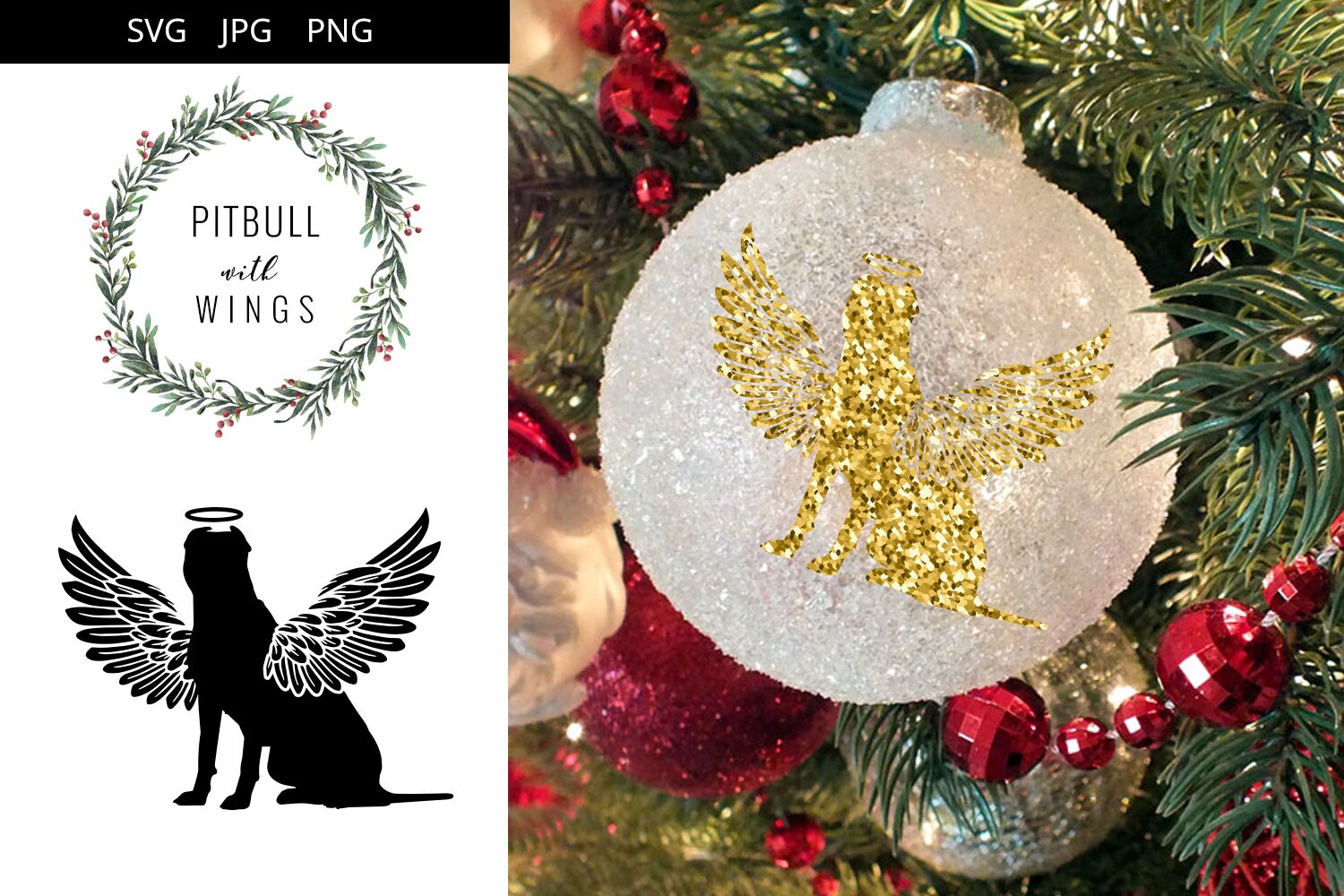 American Pitbull Dog With Wings SVG, Pet Memorial, RIP Angel, in Loving ...