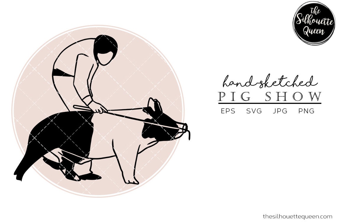 Hand Drawn Pig Show Clipart Clip Art Logo Cut Files for | Etsy