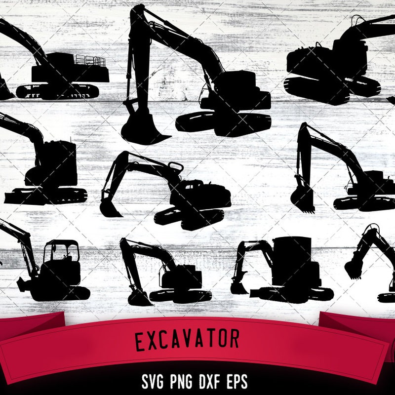 Excavator Svg - Etsy