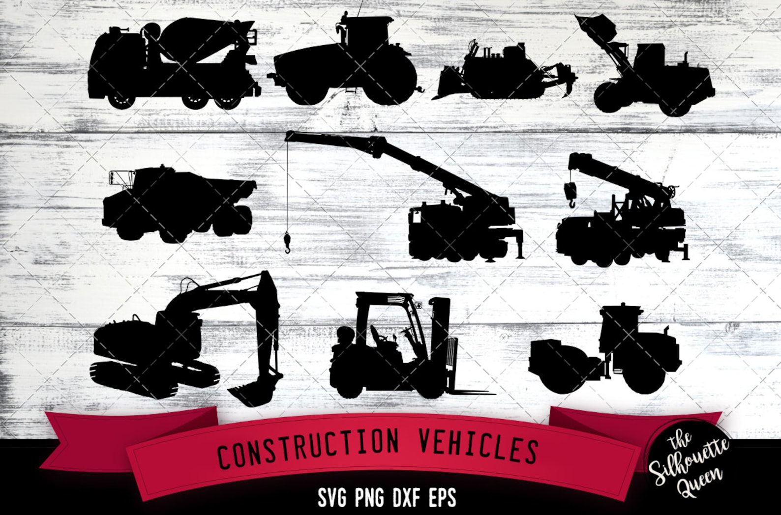 Construction Vehicles Svg File Svg Cut File Silhouette - Etsy