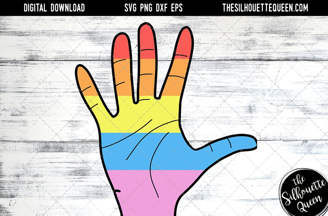 Hand Sketched Open Hand in Rainbow Colors Gay Pride , Lesbian , LGBT ...