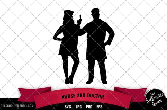 Nurse and Doctor svg file svg cut file silhouette studio | Etsy