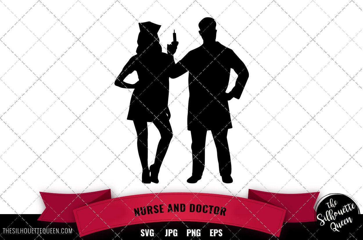Nurse and Doctor svg file svg cut file silhouette studio | Etsy