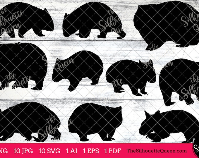 Floral Wombat Svg, Jpeg, Png, Dxf, Animal Clip Art, Wombat Mandela ...