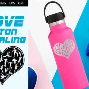 Baton Twirling Love SVG Cut File Design, Silhouette, Cricut, Heart ...