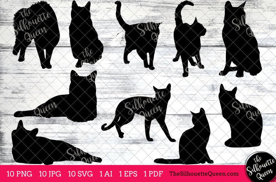 Russian Blue Cat Svg, Cat Monogram, Cat Svg File, Clipart Vector, Cat ...