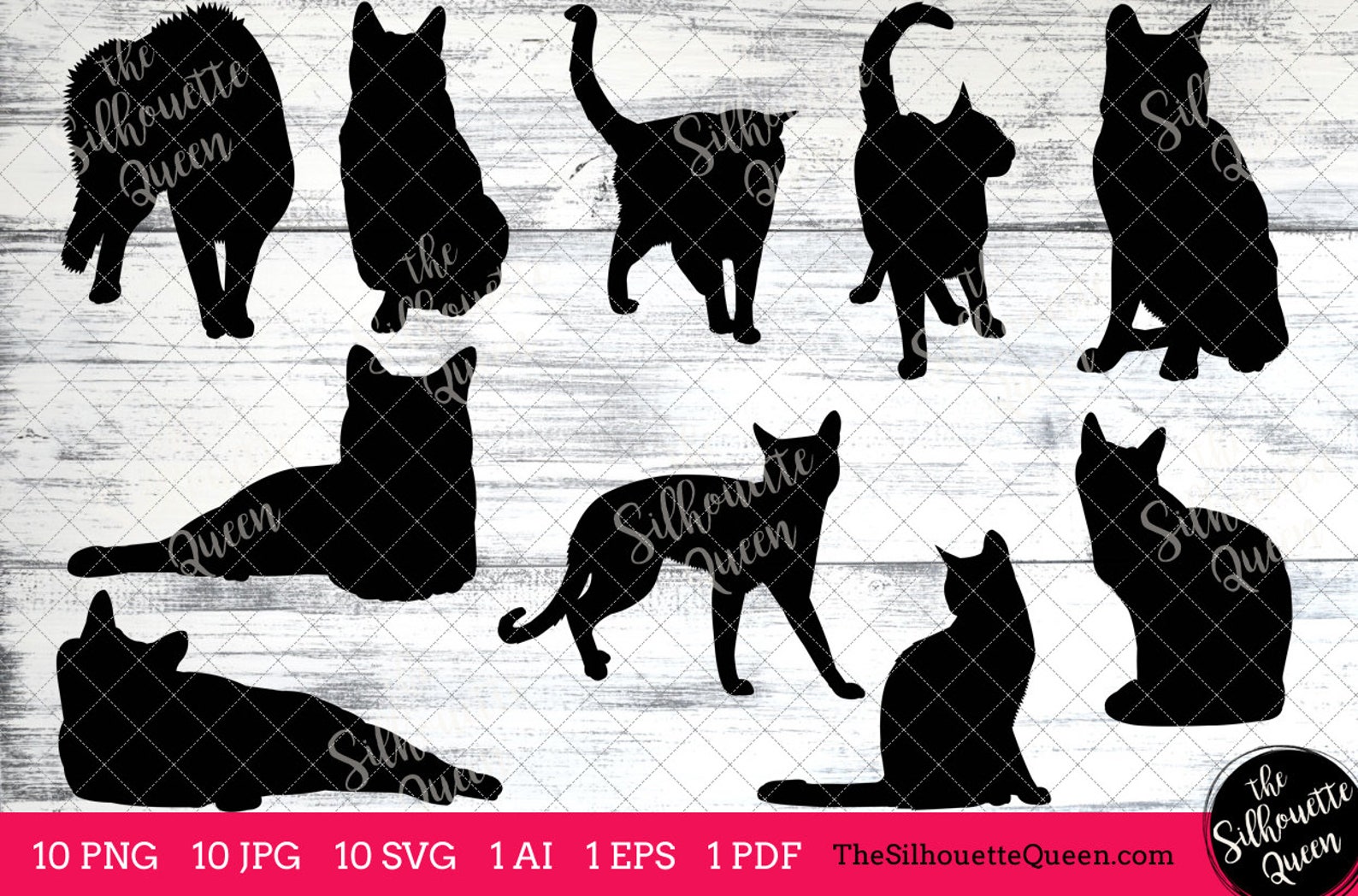 Russian Blue Cat Svg, Cat Monogram, Cat Svg File, Clipart Vector, Cat ...