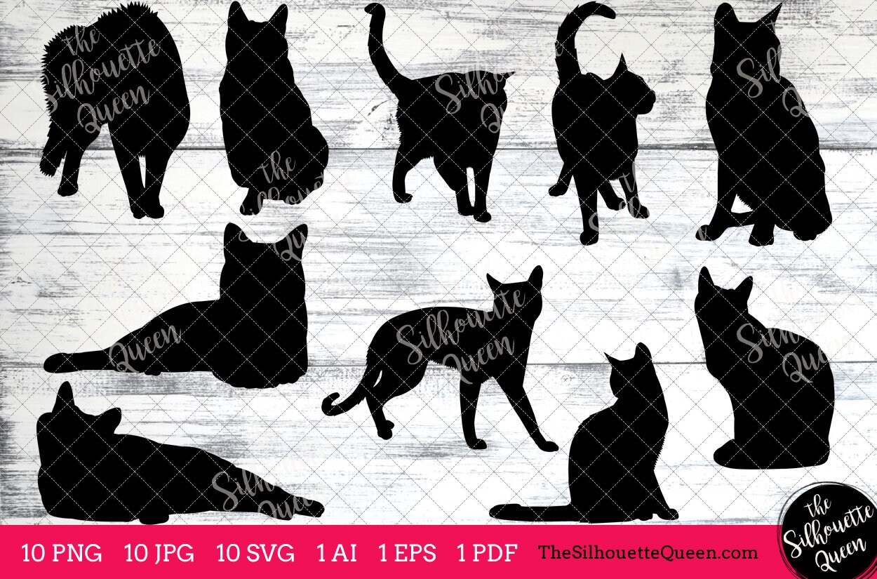 Russian Blue Cat Svg, Cat Monogram, Cat Svg File, Clipart Vector, Cat ...